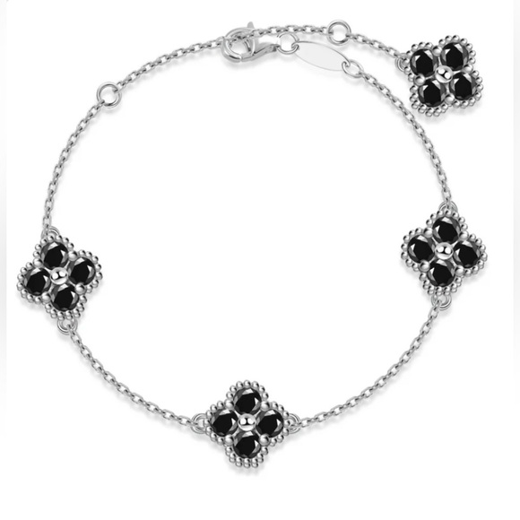 Jewelry | New Certificated Black Moissanite Clover Bracket | Poshmark